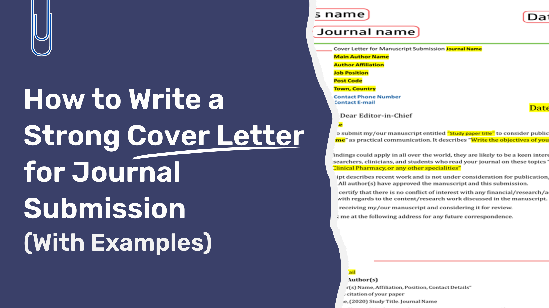 How to Write a Cover Letter for Journal Submission
